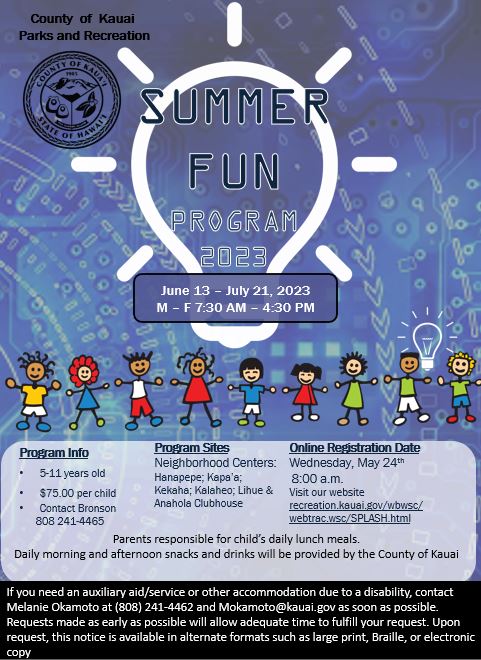 Summer Programs - Kauai County, HI